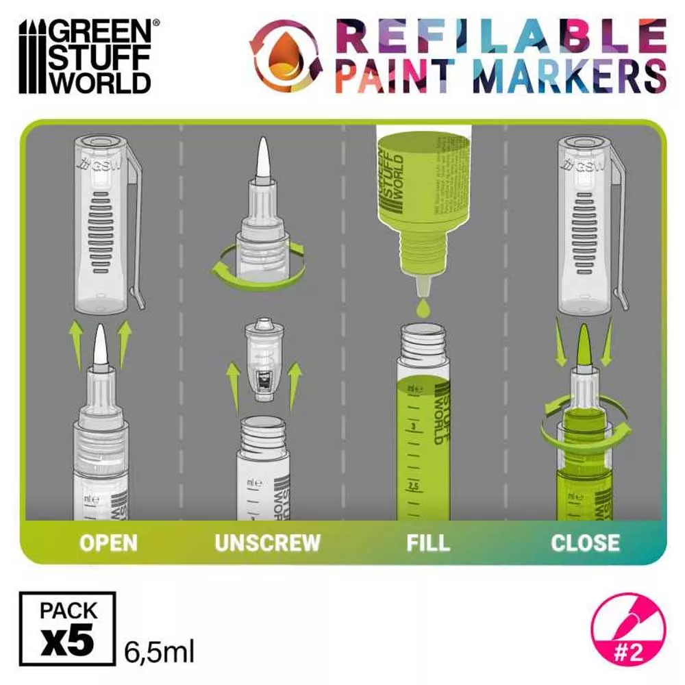 Refillable Marker #2 (Pack x5)