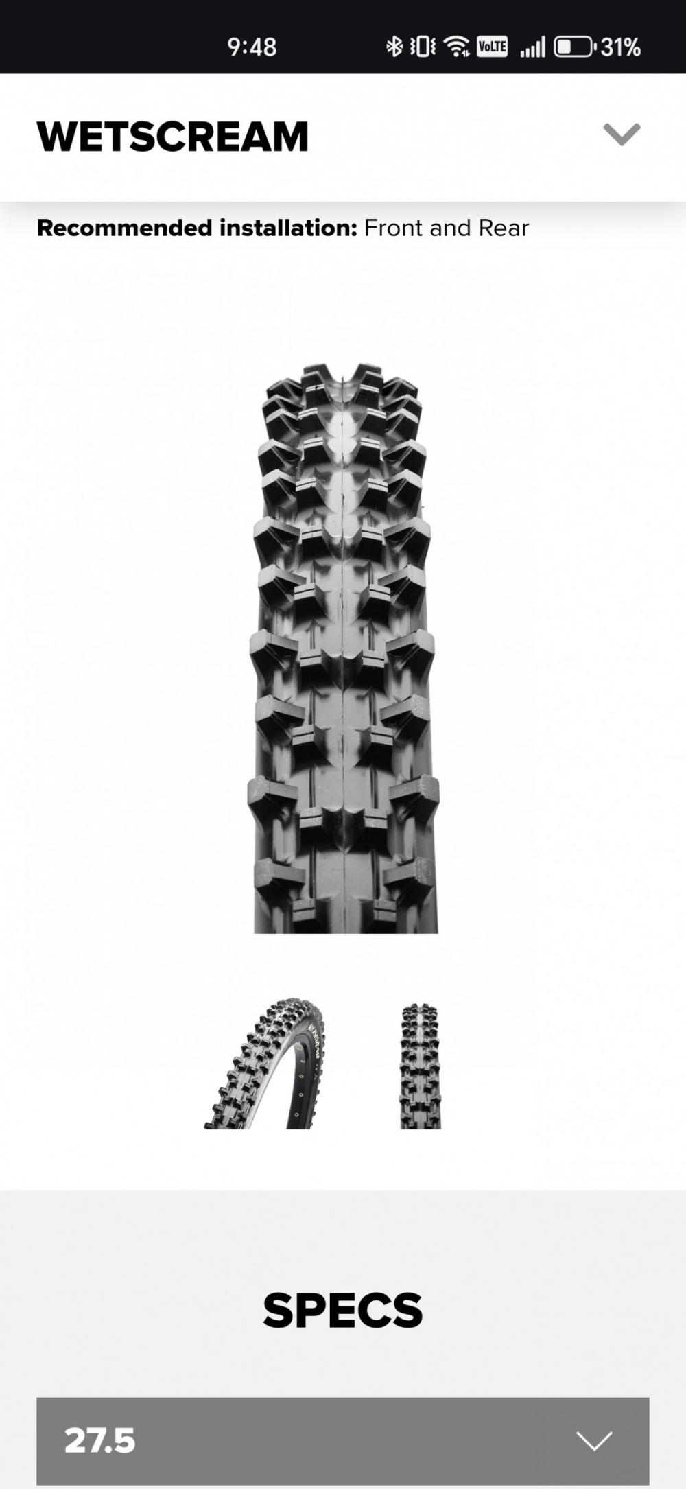 Maxxis WetScream 27.5 2.5 3C MaxxGrip