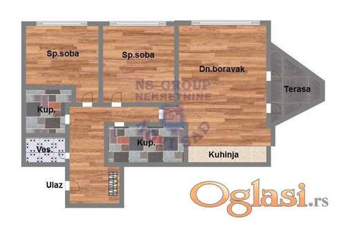 Trosoban 67m2 Bulevar Patrijarha Pavla