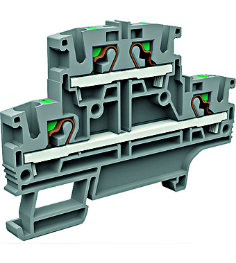 Stezaljka utična 2-katna EFD400GR 4mm² siva