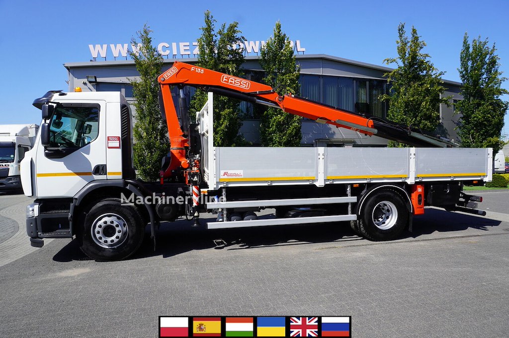 Renault C320 P4x2 E6 / Fassi 5.6 t / Range 8 m / Platform 15 EPAL autodizalica