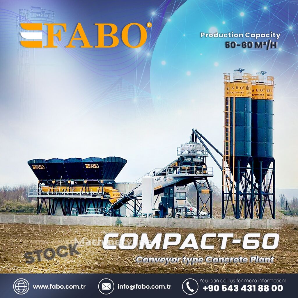 Nova FABO COMPACT-60 CONCRETE PLANT | CONVEYOR TYPE stacionarna fabrika betona