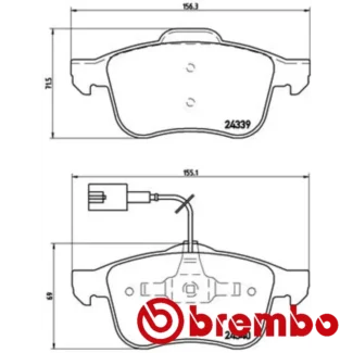 Kočione pločice prednje Alfa 159 19 JTS 22 19 JTDM 06-11 Brembo