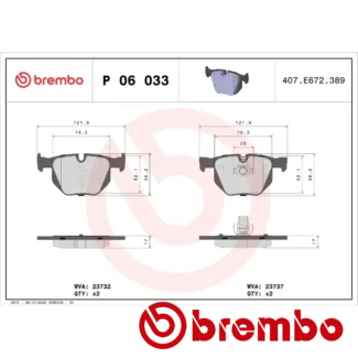 Kočione pločice prednje BMW E90 E60 3.0d 2007-2012 Brembo