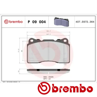Kočione pločice prednje CADILLAC ATS 2.0 T DODGE VIPER FORD GT 04-15 Brembo