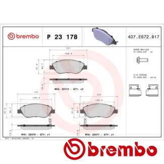 Kočione pločice prednje FIAT TIPO 1.0-1.6D 95-131 10.15 Brembo