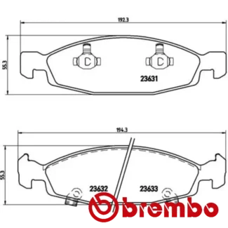 Kočione pločice prednje Jeep Cherokee Classic 25 8V 99-04 Brembo