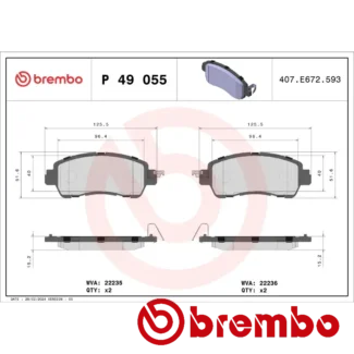 Kočione pločice prednje MAZDA 2 1.5 1.5D 1.5H 08-14 Brembo