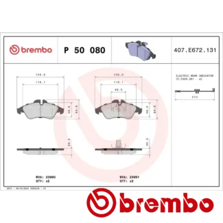 Kočione pločice prednje Mercedes VW Sprinter VITO 2.2 CDI 94-15 Brembo