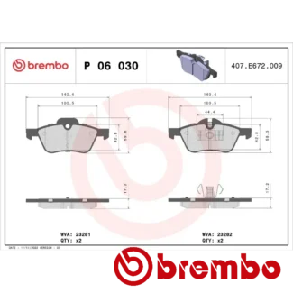 Kočione pločice prednje MINI Cooper 1.6 16V 01-06 Brembo