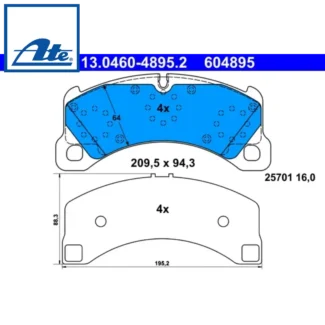 Kočione pločice prednje Porsche Cayenne Macan 01.03- ATE