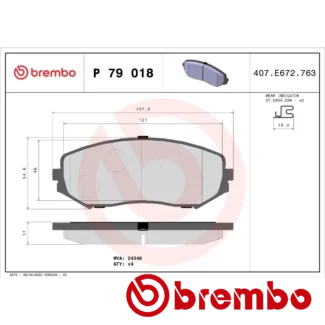 Kočione pločice prednje SUZUKI GRAND VITARA I II XL7 1.6-3.6 105-256 03.98- Brembo
