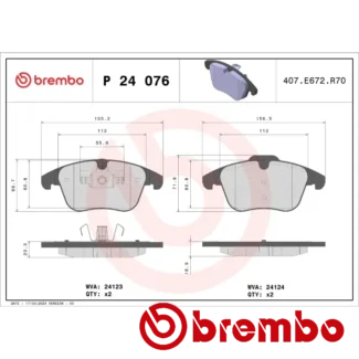 Kočione pločice prednje Volvo S60 II S80 II 1.50 99- Brembo