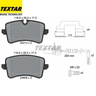 Kočione pločice zadnje Audi A8 D4 2.0-6.3 11.09-01.18 Textar