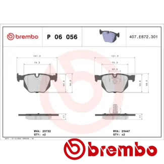 Kočione pločice zadnje BMW X5 E70 F15 F85 2.0-3.0D 10.06-07.19 Brembo