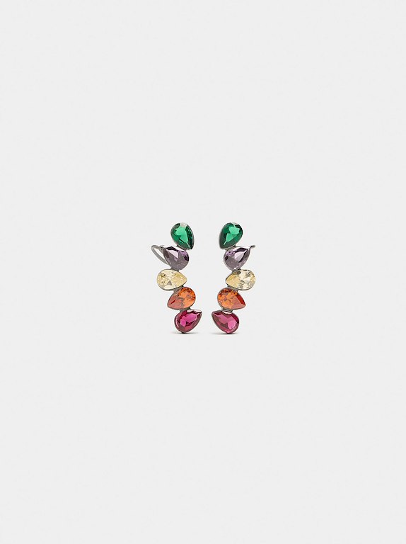 MULTICOLOR ZIRCONIA EAR JACKET EARRINGS