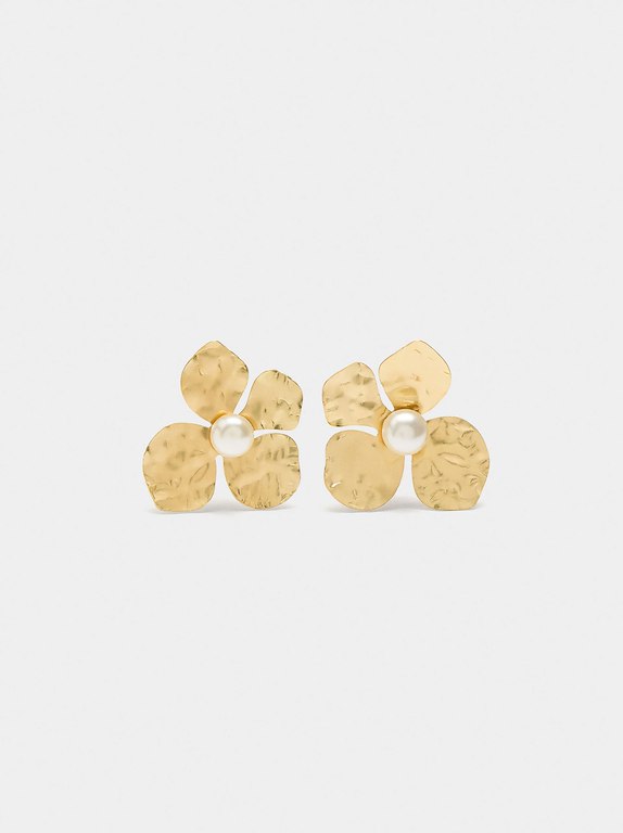 FLOWER EARRINGS WITH PEARLS