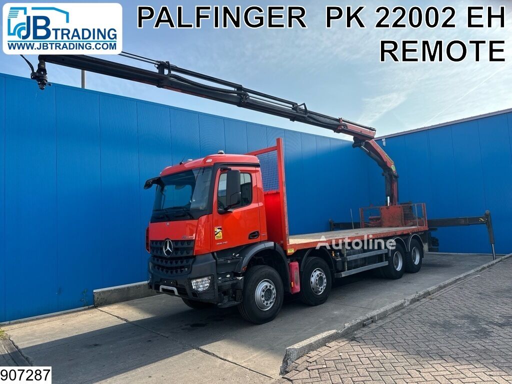 Mercedes-Benz Arocs 3240 8X4, EURO 6, Steel suspension, Palfinger kamion s ravnom platformom