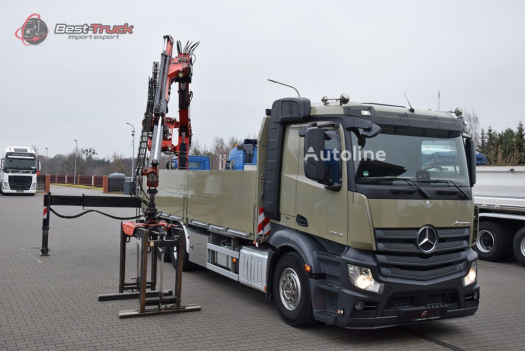 Mercedes-Benz ACTROS 2545 / 6X2 FULL AIR / STEERING AXLE / KRANE MKG HLK 221 kamion s ravnom platformom