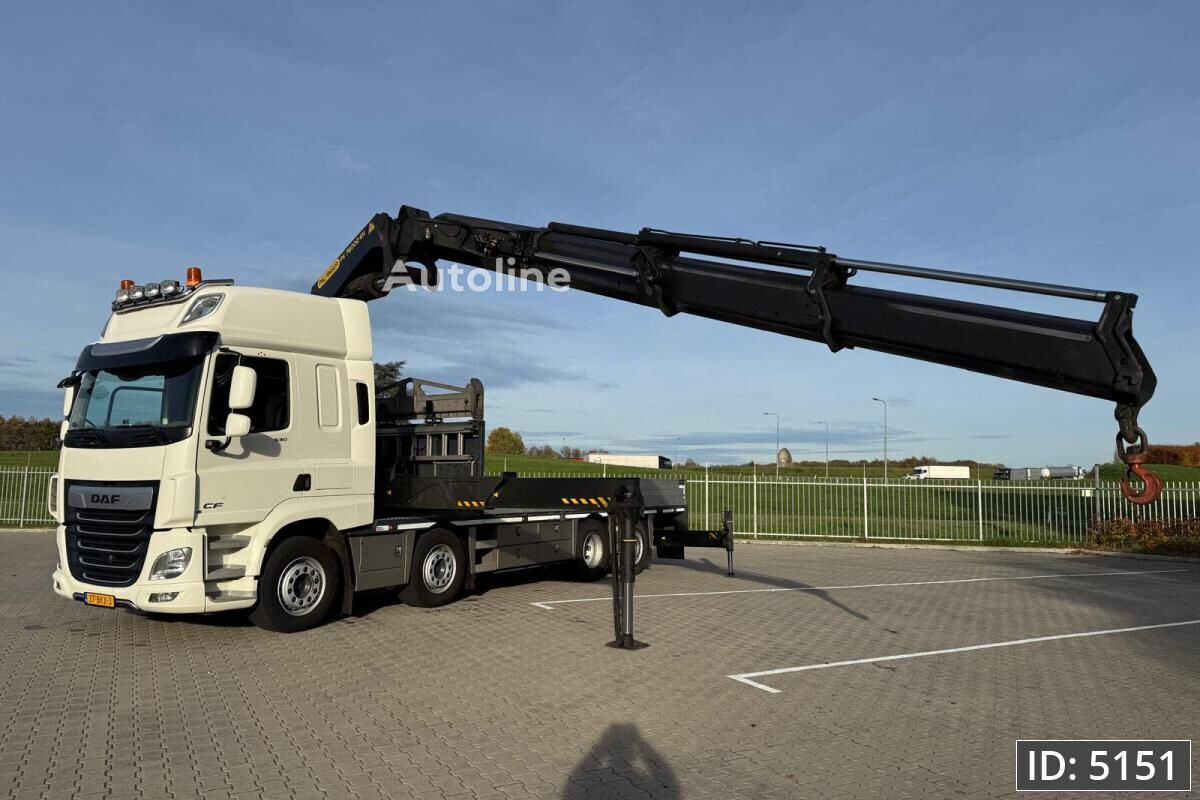 DAF CF 530 SC, Euro 6, Palfinger PK76002-EH / 76 TM / Twistlocks / T kamion s ravnom platformom