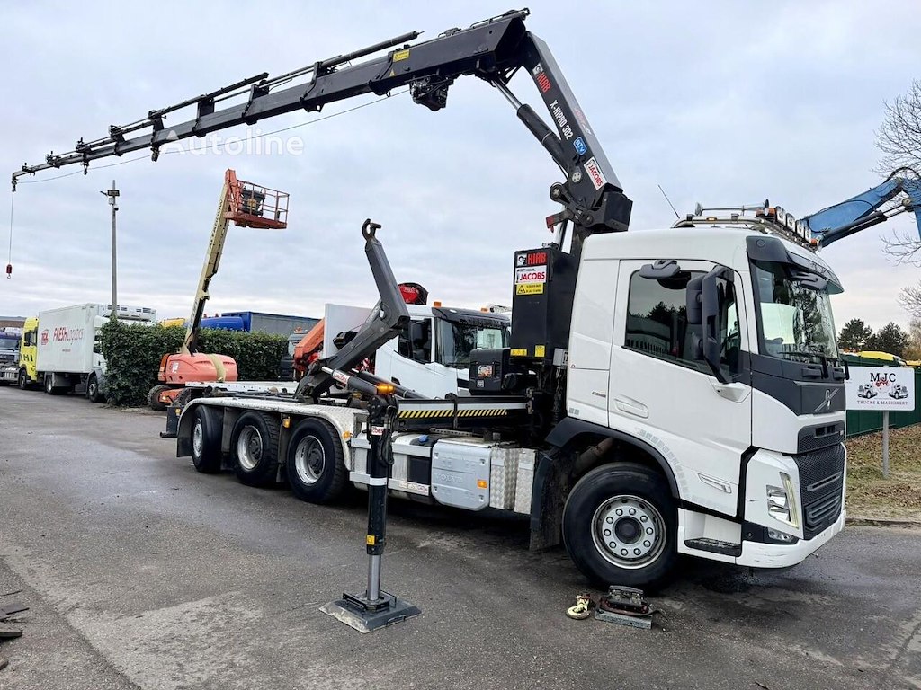 Volvo FM 500 8X4 TRIDEM HOOKLIFT + (25m!) CRANE HIAB 302 E-8x + 1 ME + kamion rol kiper