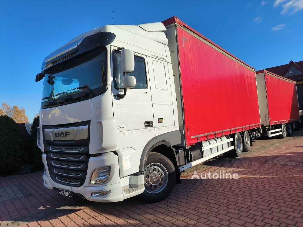 DAF XF 530/ Tandem / Zestaw Przestrzenny /120M+ kamion sa klizna zavesa cerada + prikolica sa kliznom ceradom