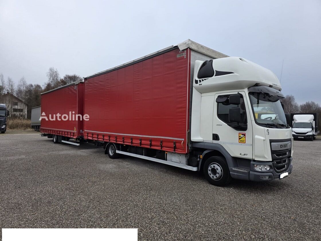 DAF DAF LF 12/260 ZESTAW TANDEM PRZEJAZDOWY 120m2 SALON PL. kamion s ceradom + prikolica sa ceradom