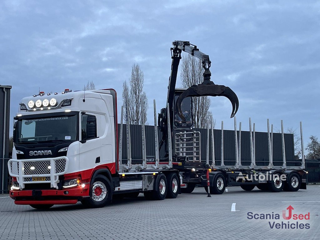Scania R 650 B6x4NB RETARDER V8 WOOD KESLA 2112T CRANE kamion za prevoz drva