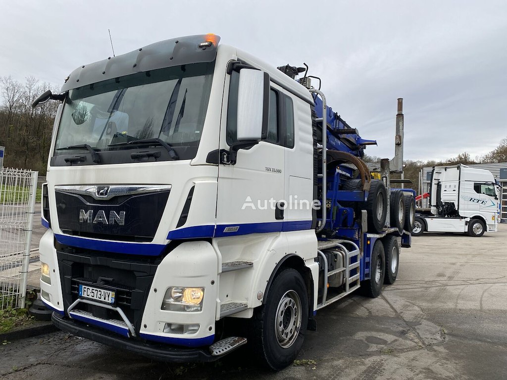 MAN TGX 33.580 complet set trailer kamion za prevoz drva