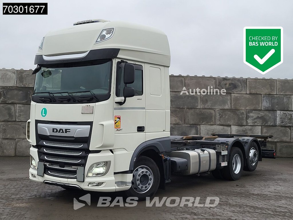 DAF XF 480 6X2 FAN Lift + Steering Axle Retarder Full Air vozilo za prevoz kontejnera