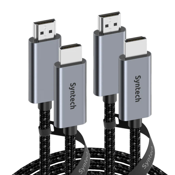 Kabel Syntech HDMI na HDMI 4K braided (2 komada) crni