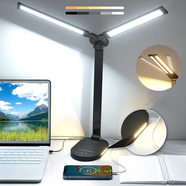 USB LED Desk Lampa sa bezicnim punjenjem JW-5508 crna