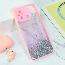 Futrola Frame Glitter za Xiaomi Redmi 12C roze