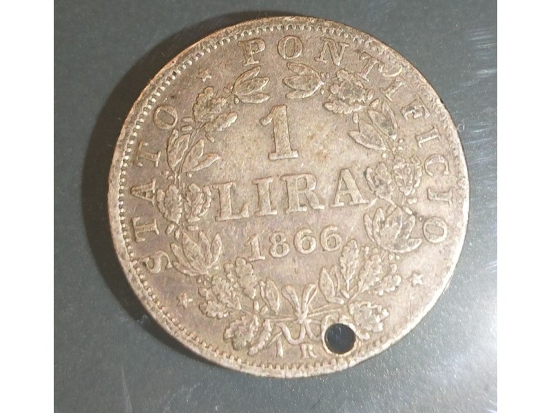 C18 1 lira Vatikan 1866 srebrnjak 5g srebro