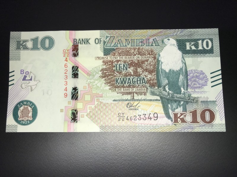 ZAMBIA 10 KWACHA. UNC.2022.