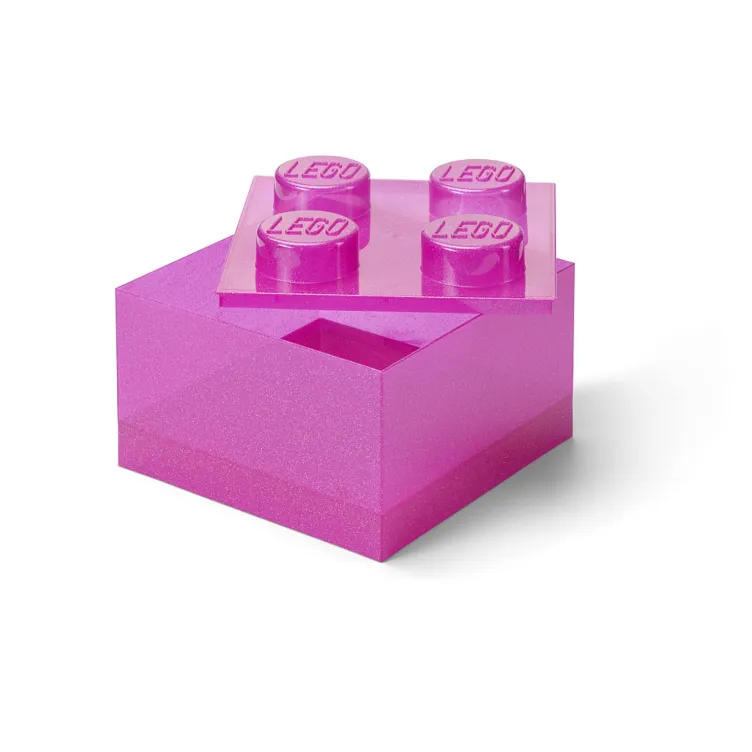 LEGO kutija za odlaganje sa poklopcem (4): Svetlucavo roze