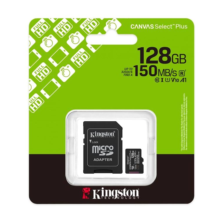 Memorijska kartica Kingston SelectPlus 128GB gen 3 150MB/s SDCS3 + adapter (MS)