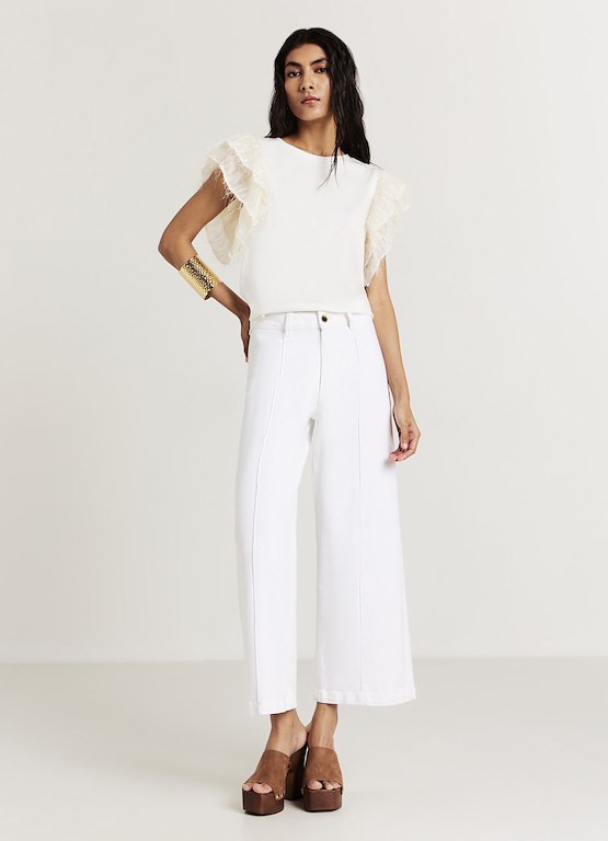 T-SHIRTS WITH RUFFLE SLEEVES BELA VUNA