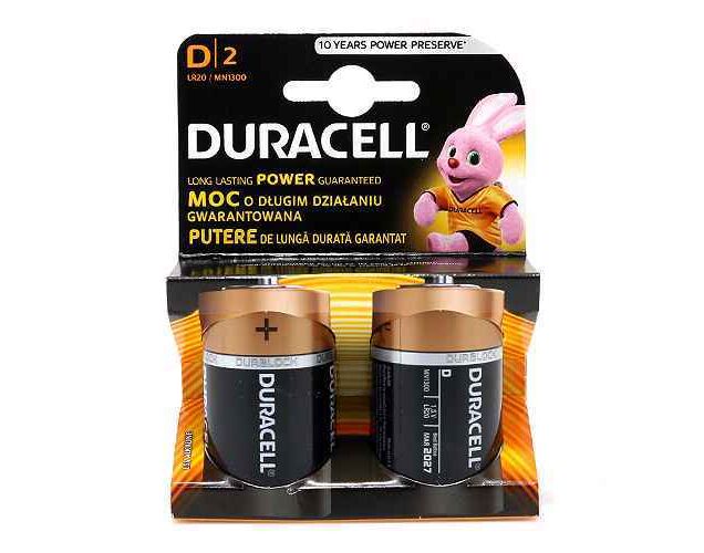 Baterija alkalna 1.5V D LR20 blister 2/1 Duracell (MS)