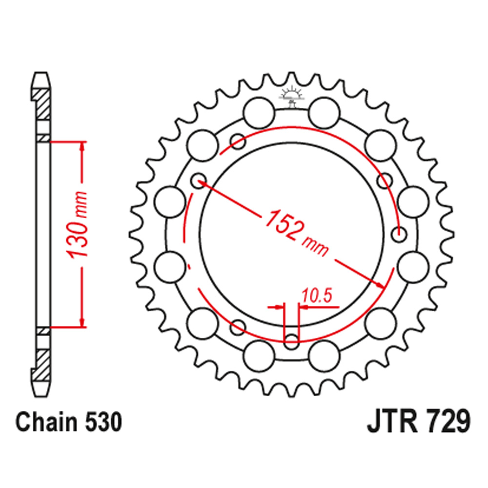 Zadnji lančanik JT JTR729-46 (530) 46 zuba Cagiva Elefant 900