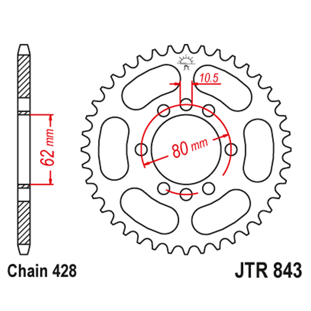 Zadnji lančanik JT JTR843-39 (428) 39 zuba