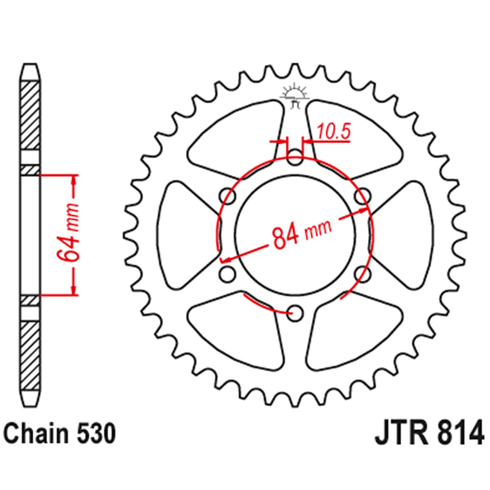 Zadnji lančanik JT JTR814-45 (530) 45 zuba