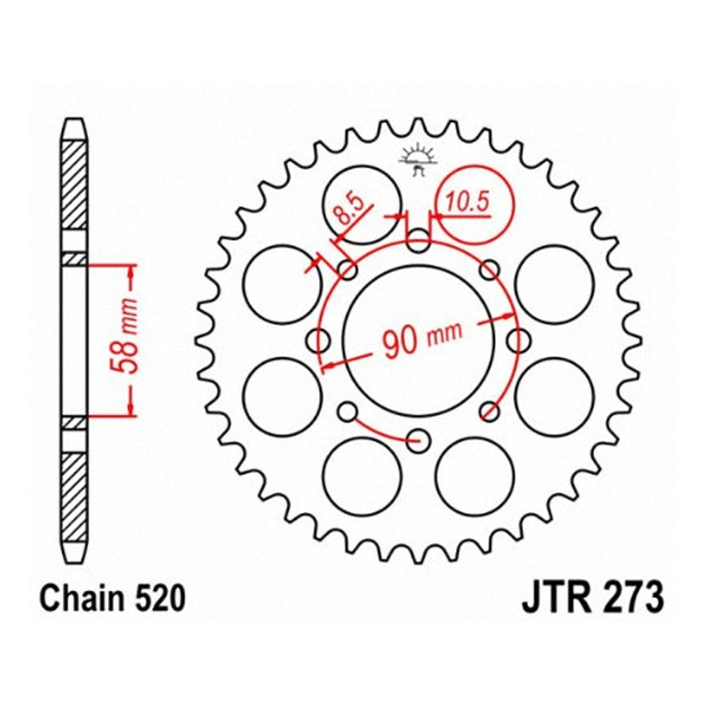 Zadnji lančanik JT JTR273-41 (520) 41 zuba