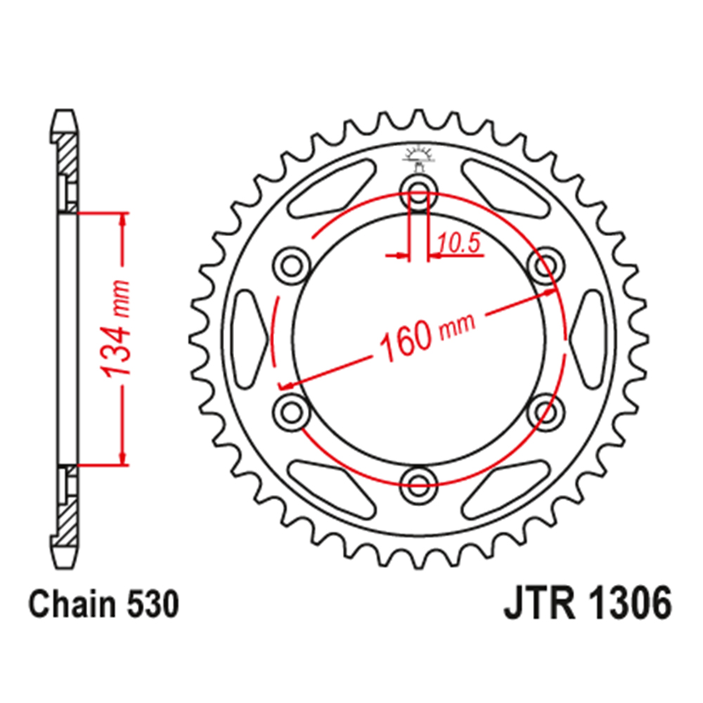 Zadnji lančanik JT JTR1306-40-50-35048 (530) 40 zuba