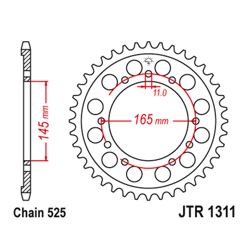 Zadnji lančanik JT JTR1311-43 (525) 43 zuba