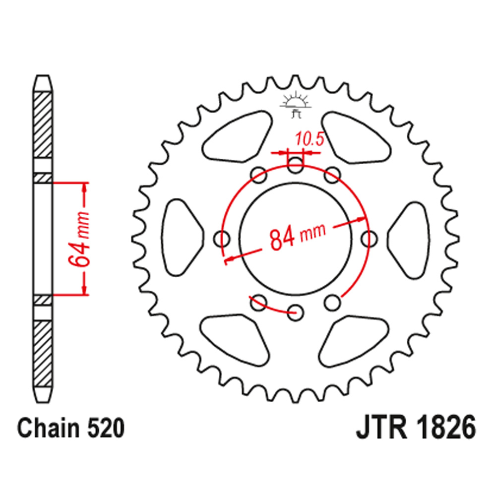Zadnji lančanik JT JTR1826-40 (520) 40 zuba