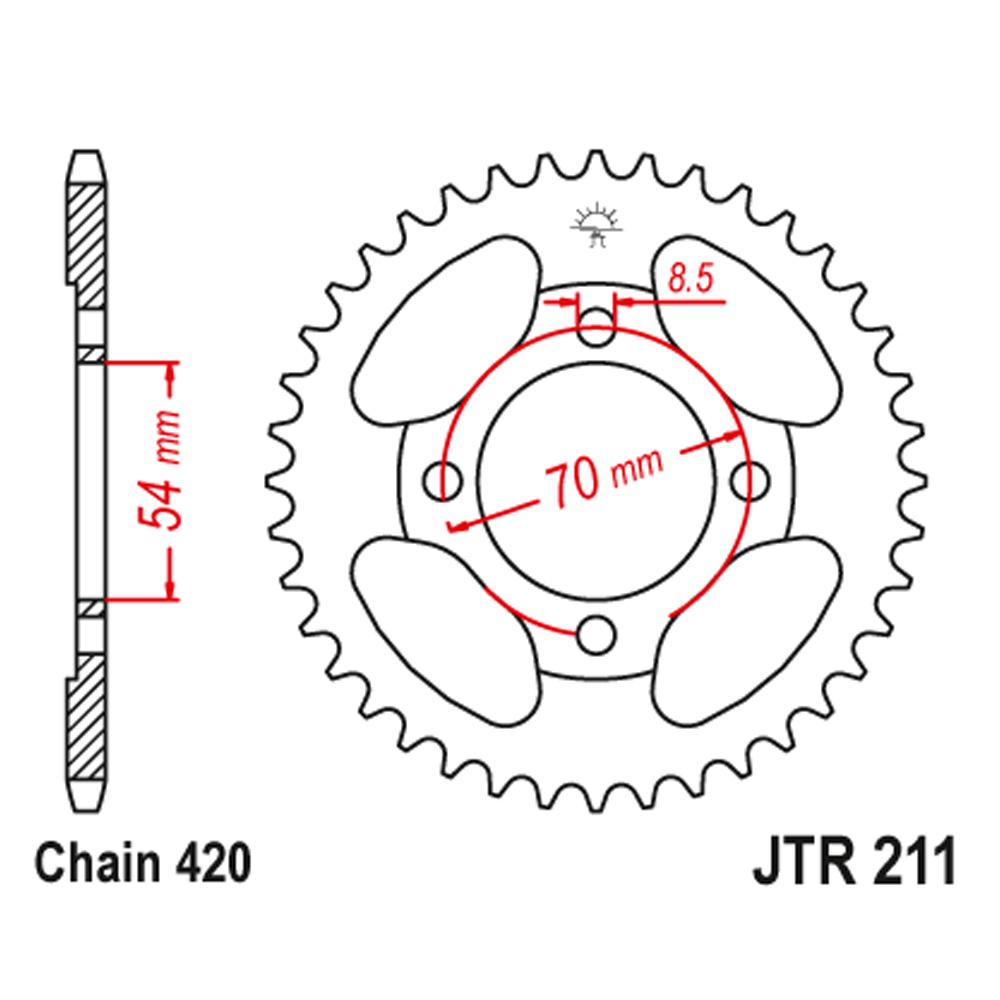 Zadnji lančanik JT JTR211-39 (420) 39 zuba