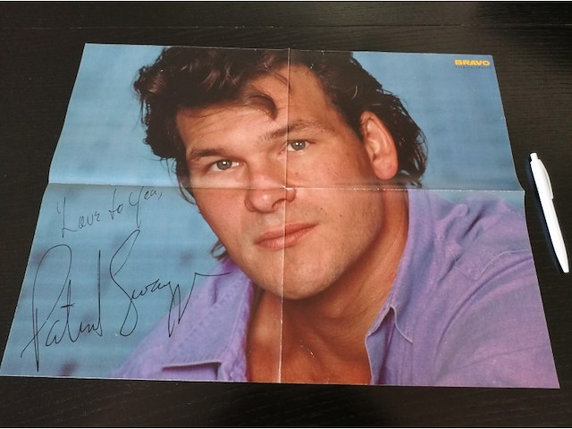 Poster Patrick Swayze, veliki, Bravo iz 80-tih, NOV