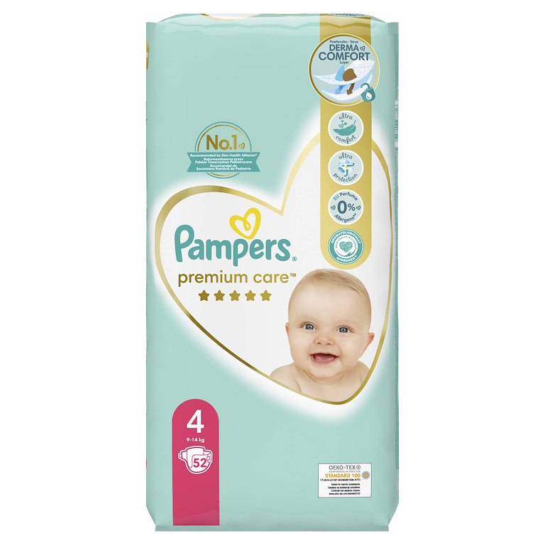 Pampers premium care 9-14kg 52kom
