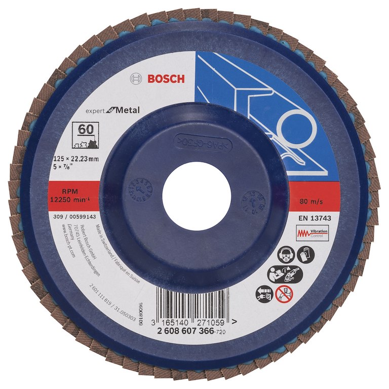 BOSCH lamelni brusni diskovi X551 Expert for Metal, ravna verzija, plastika 2608607366ID: EK000790042